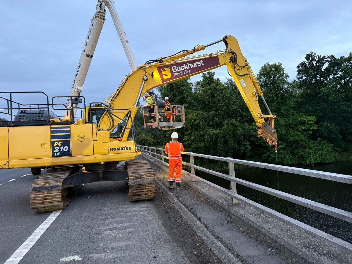 Clearing a River Blockage on the M9 in Scotland — Buckhurst Plant Hire
